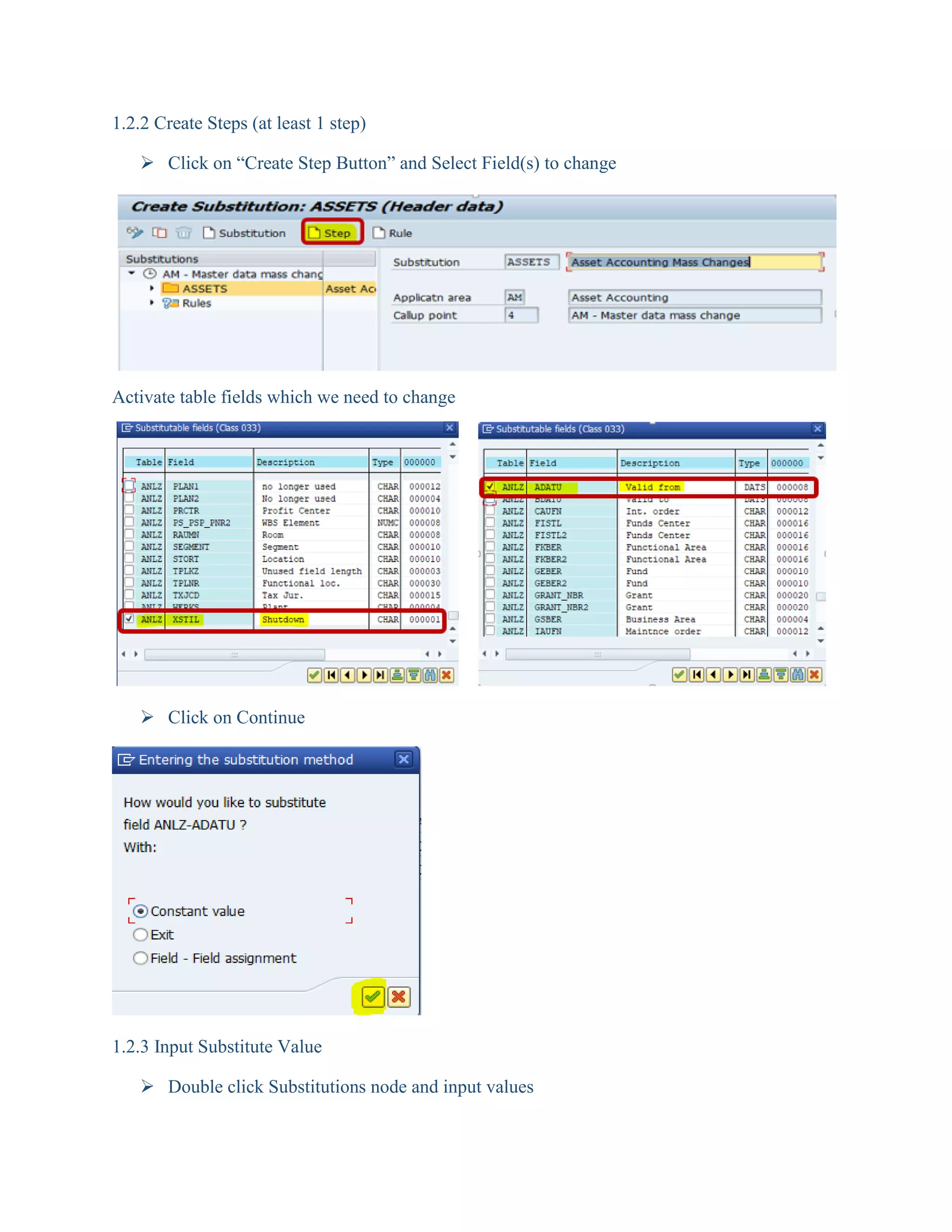 Mass update for asset master shut down activation process steps | PDF
