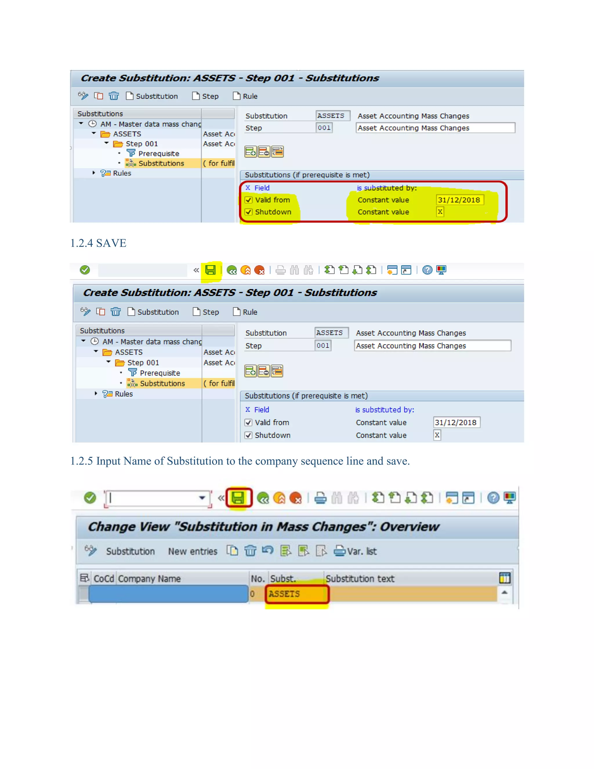 Mass update for asset master shut down activation process steps | PDF