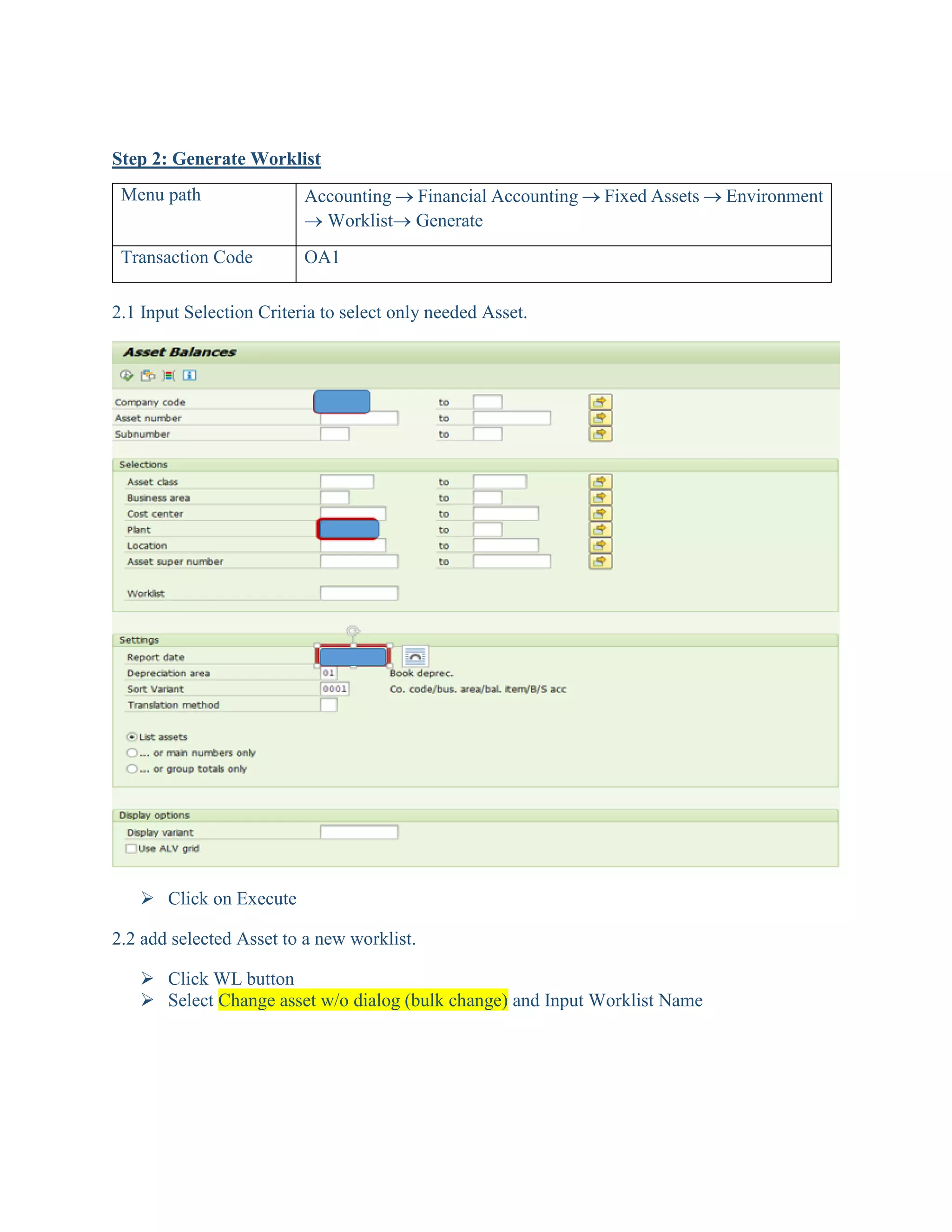 Mass update for asset master shut down activation process steps | PDF