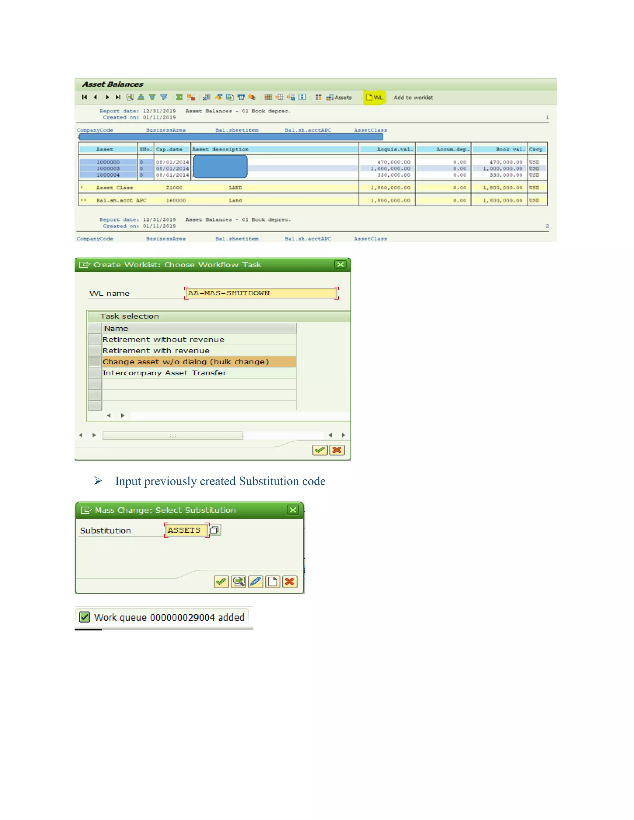 Mass update for asset master shut down activation process steps | PDF