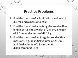 Mass Volume and Density .ppt science lower secondary | PPT