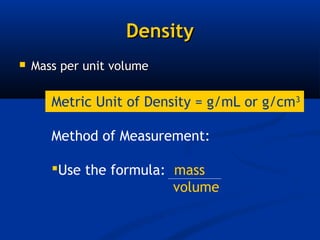 Mass Volume Density | PPT