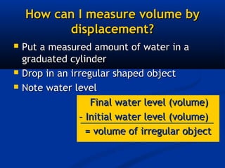 Mass Volume Density | PPT