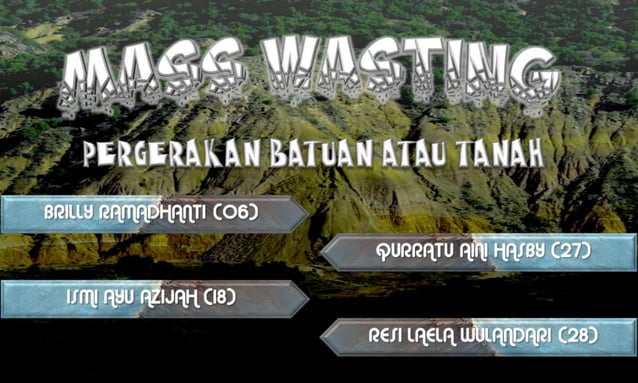 Masswasting Geografi Kelas X | PPTX