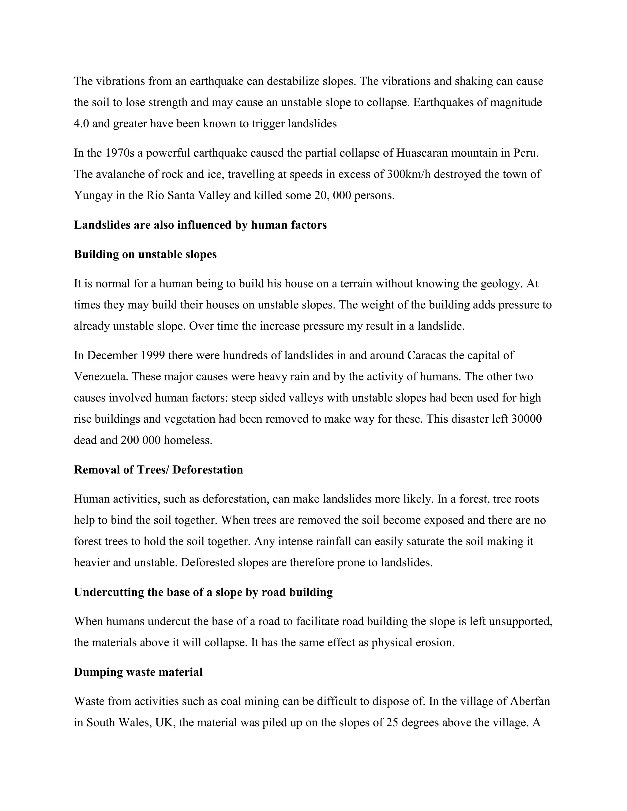 Mass wasting-CSEC GEOGRAPHY | PDF