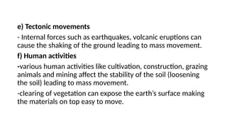 MASS WASTING- Meaning, Types and effects of Mass wasting | PPTX