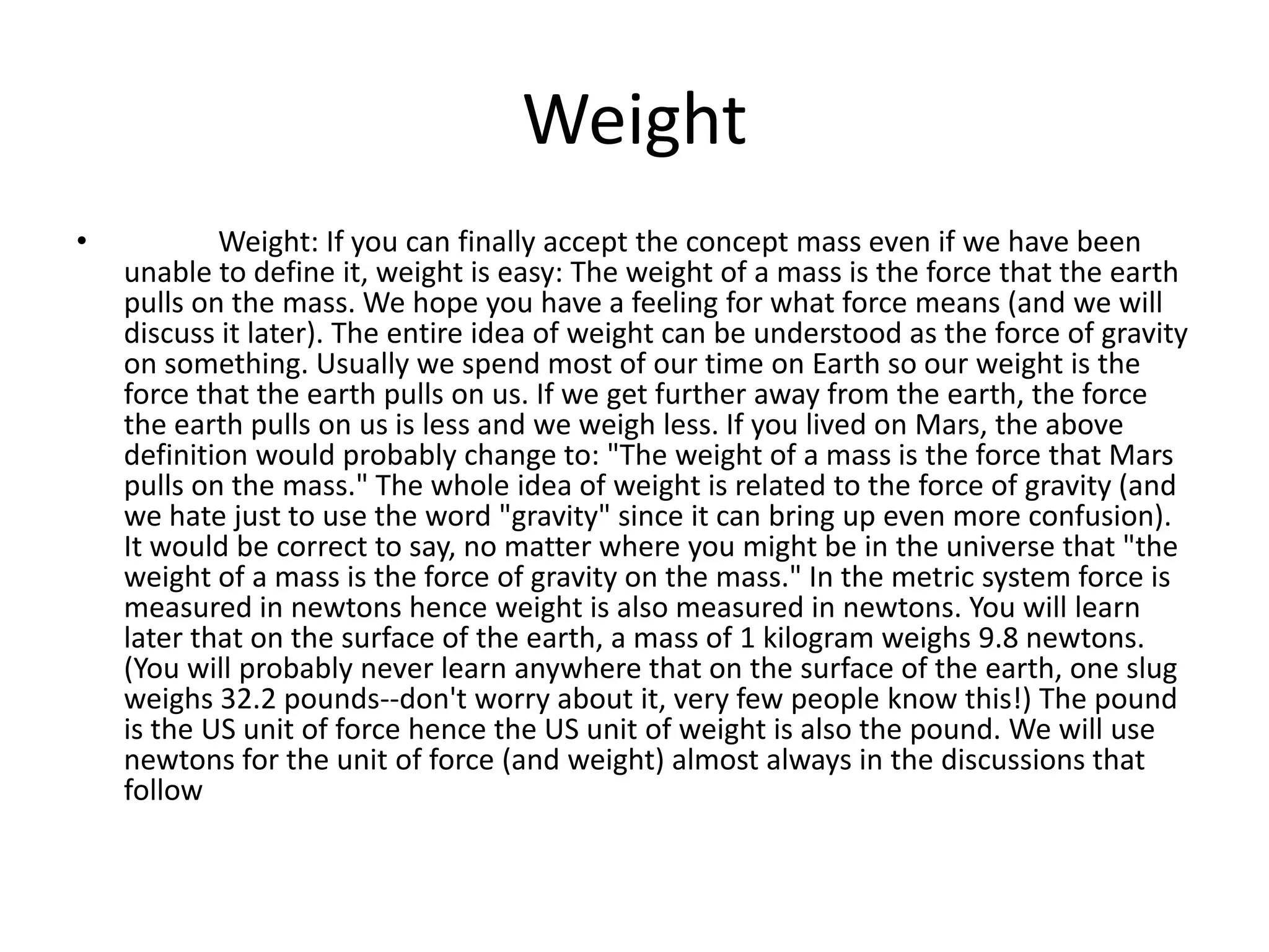 Mass, weight, and density | PPTX