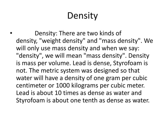 Mass, weight, and density | PPTX