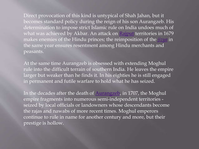 History of mughal empire | PPTX | Islam | Religion & Spirituality
