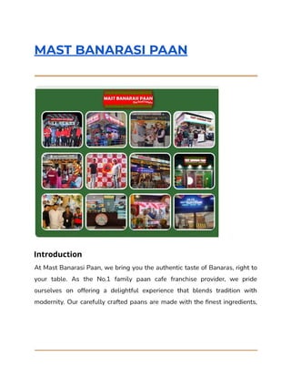MAST BANARASI PAAN india no 1 paan franchise | PDF
