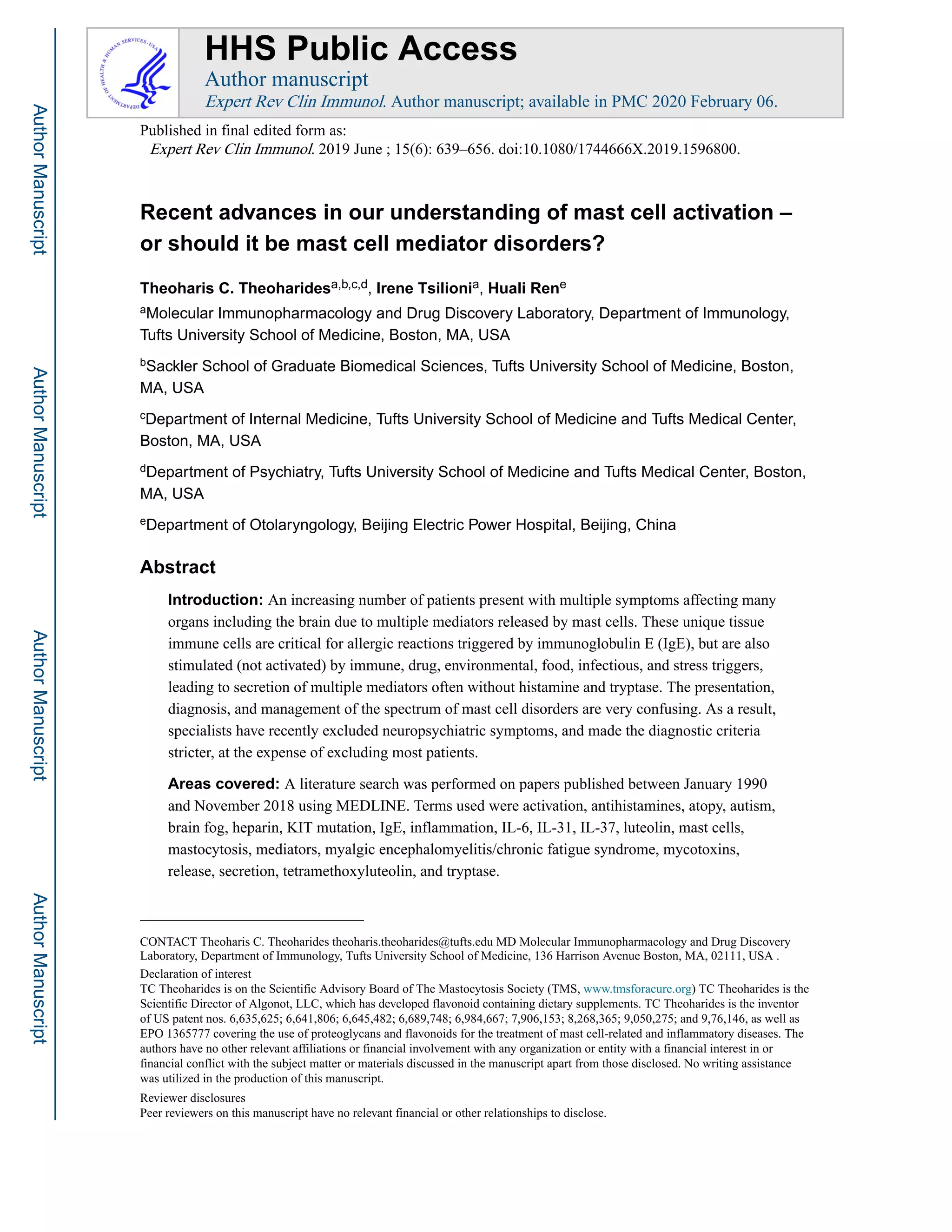 Mast cell activation diagnosis and criteria 2019 | PDF