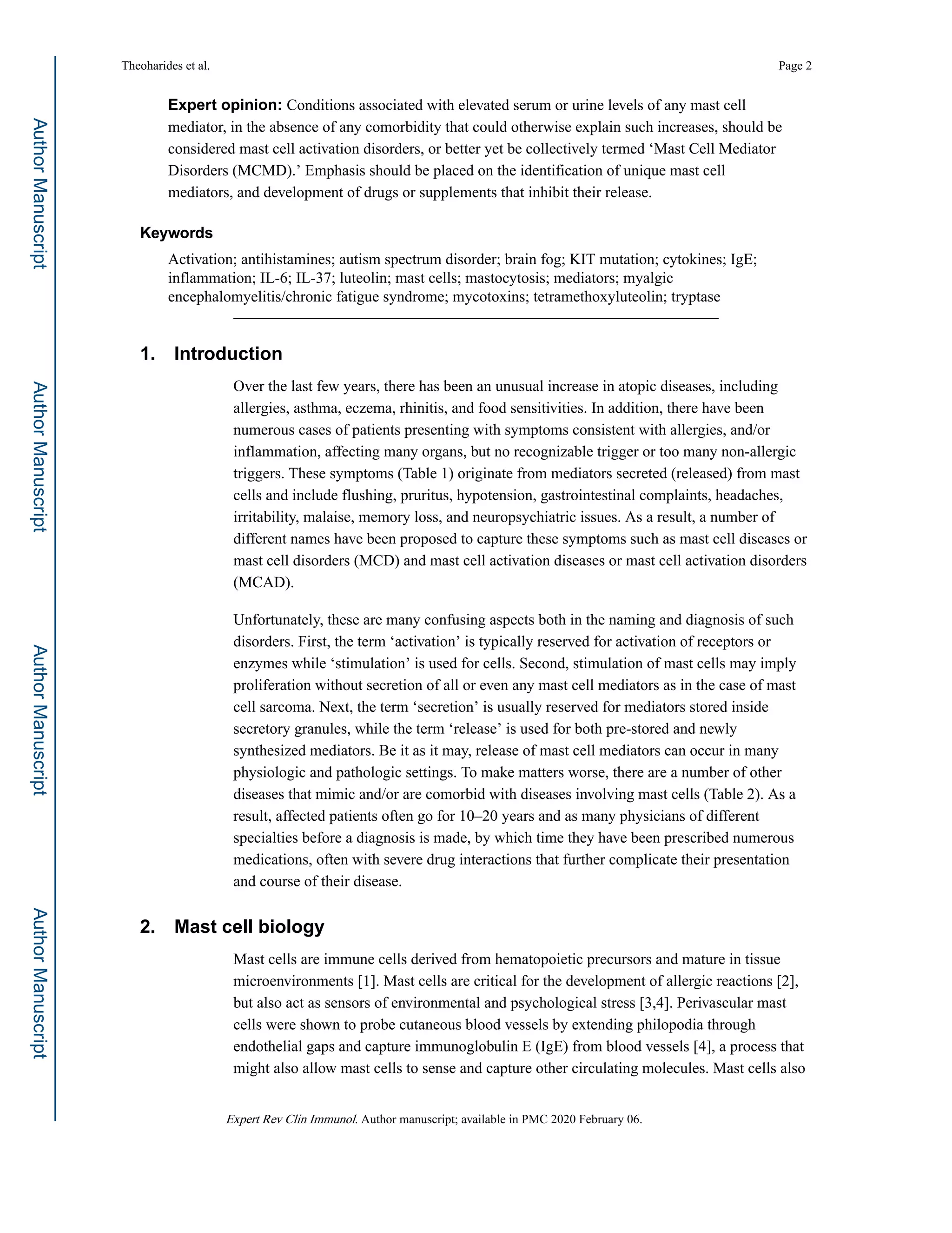 Mast cell activation diagnosis and criteria 2019 | PDF