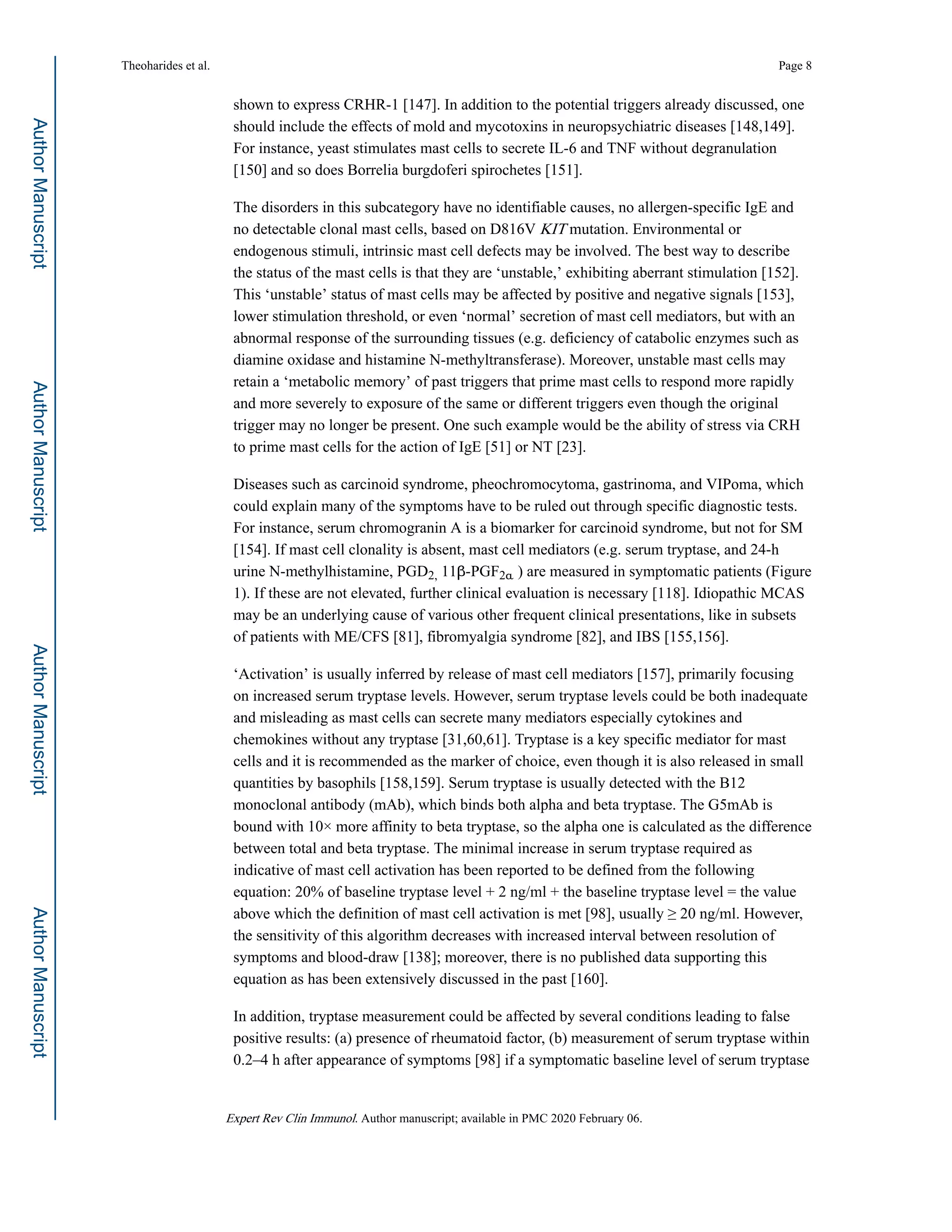Mast cell activation diagnosis and criteria 2019 | PDF