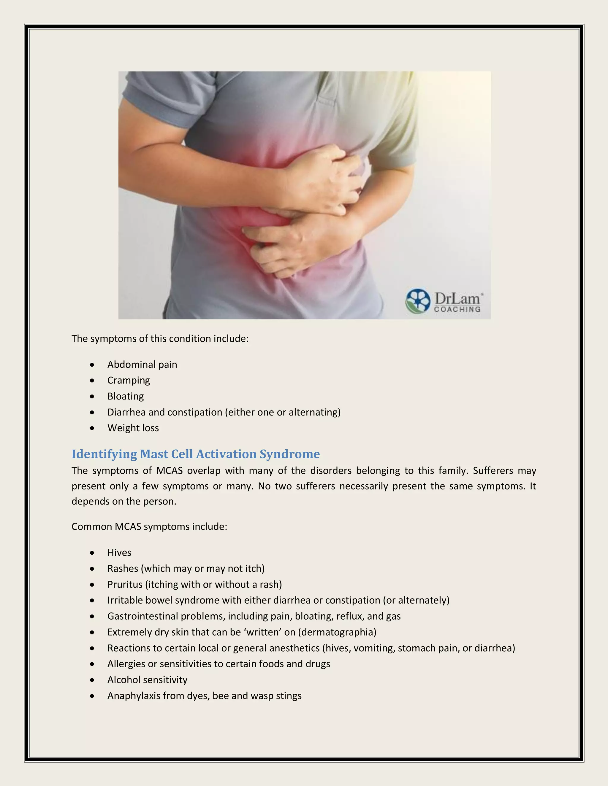 Mast Cell Activation Syndrome: The Immune System Gone Wrong | PDF