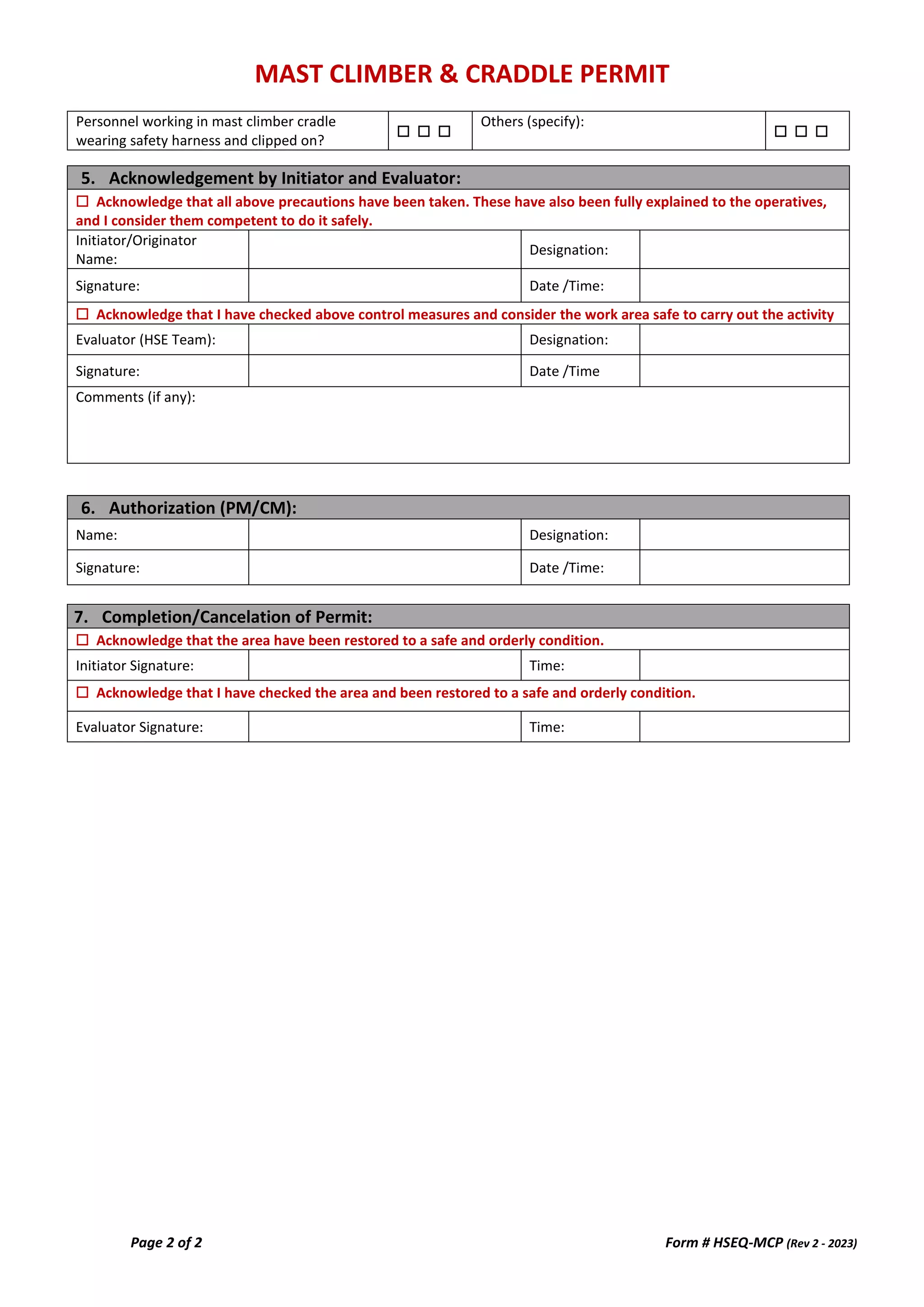 MAST CLIMBER & CRADLE PERMIT Form # HSEQ - Rev 2.docx