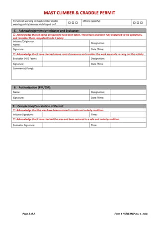 MAST CLIMBER & CRADLE PERMIT Form # HSEQ - Rev 2.docx