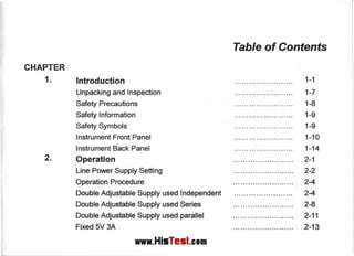 Mastech hy3003 d-power-supply-users-manual | PDF