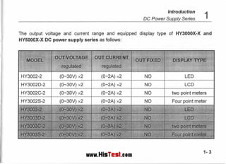 Mastech hy3003 d-power-supply-users-manual | PDF