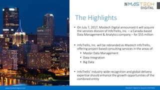 Mastech digital to acquire infoTrellis | PPTX