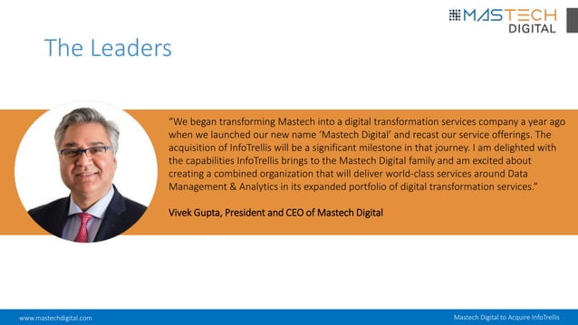 Mastech digital to acquire infoTrellis | PPT