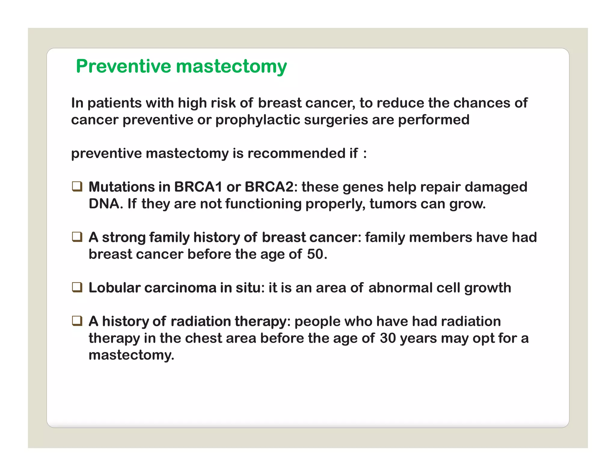 Mastectomy and its physiotherapy managment | PDF
