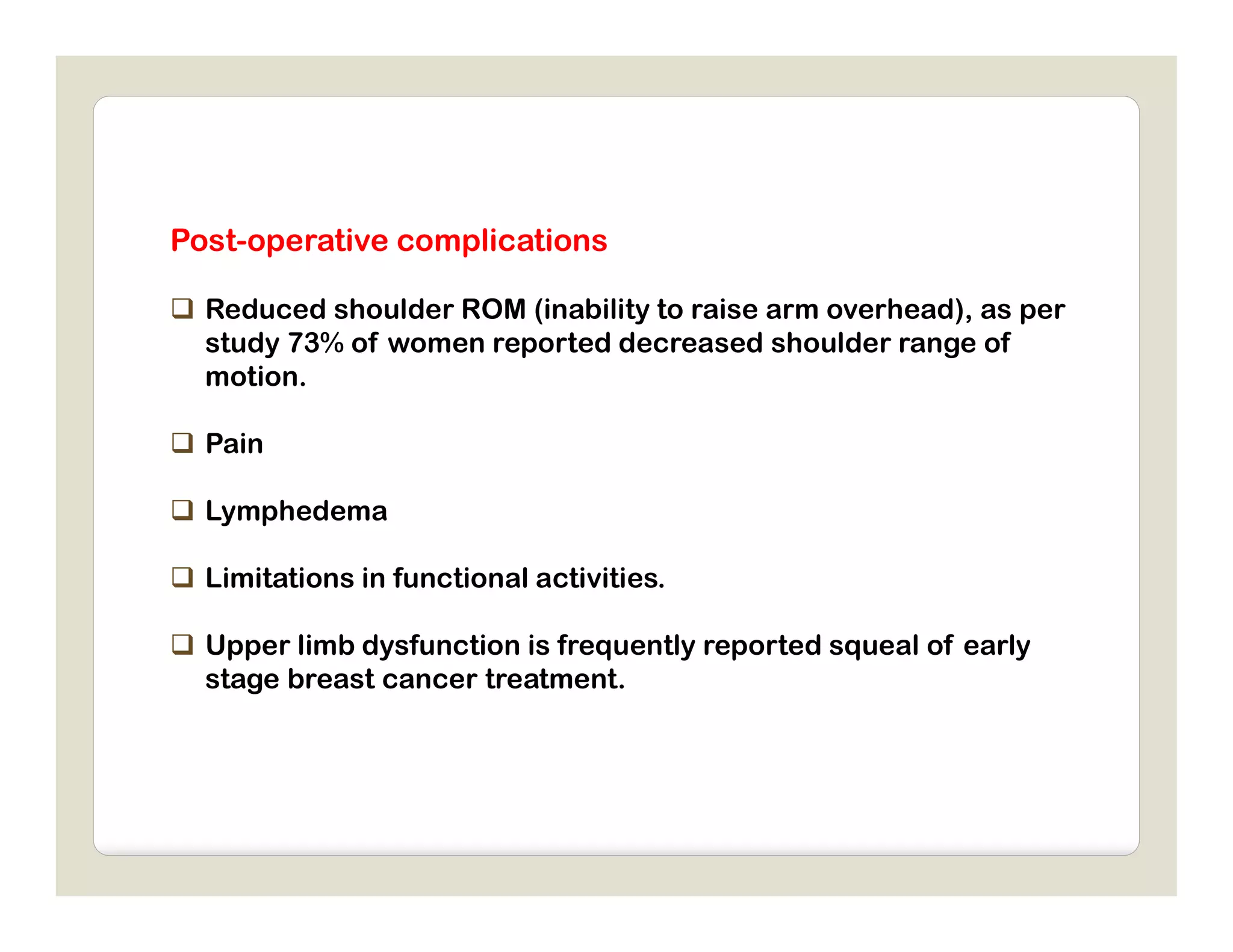 Mastectomy and its physiotherapy managment | PDF