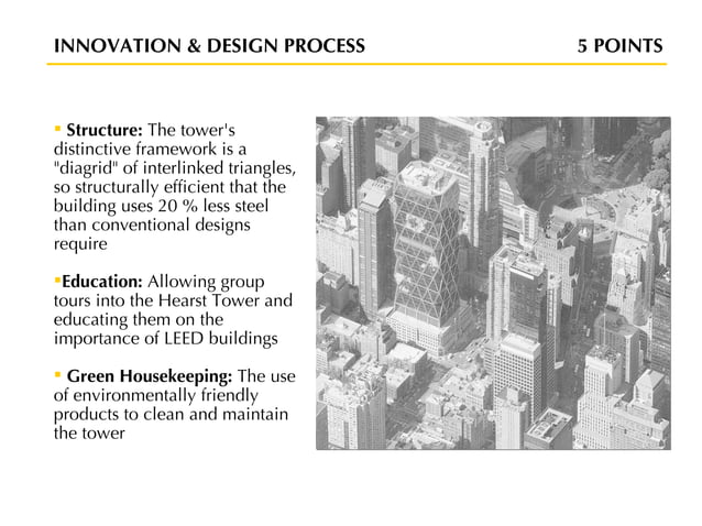 Hearst Tower LEED Overview | PPT | Civil Engineering Industry | Industries