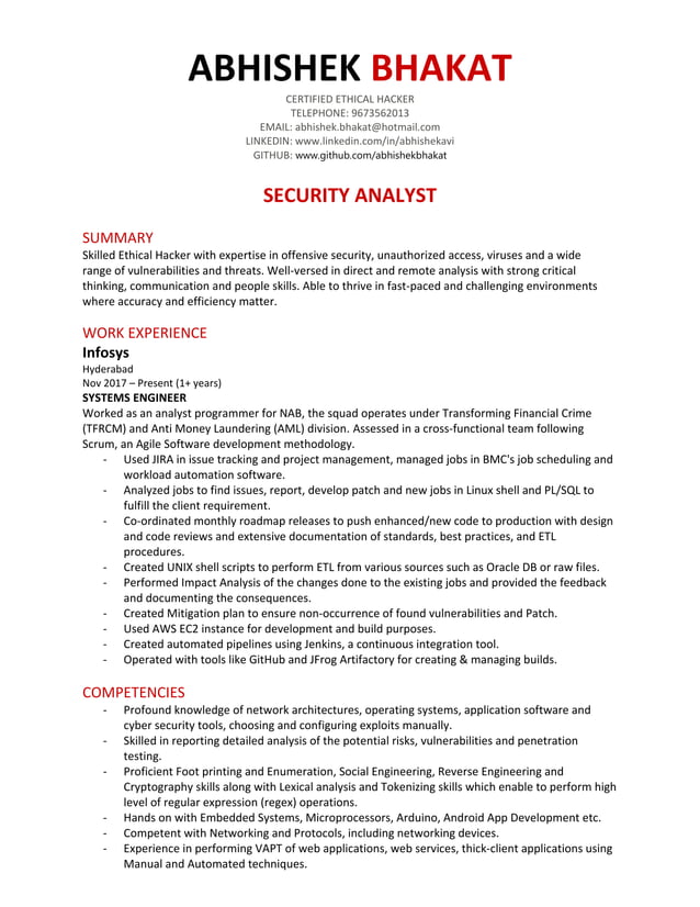 Resume | DOC | Programming Languages | Computing