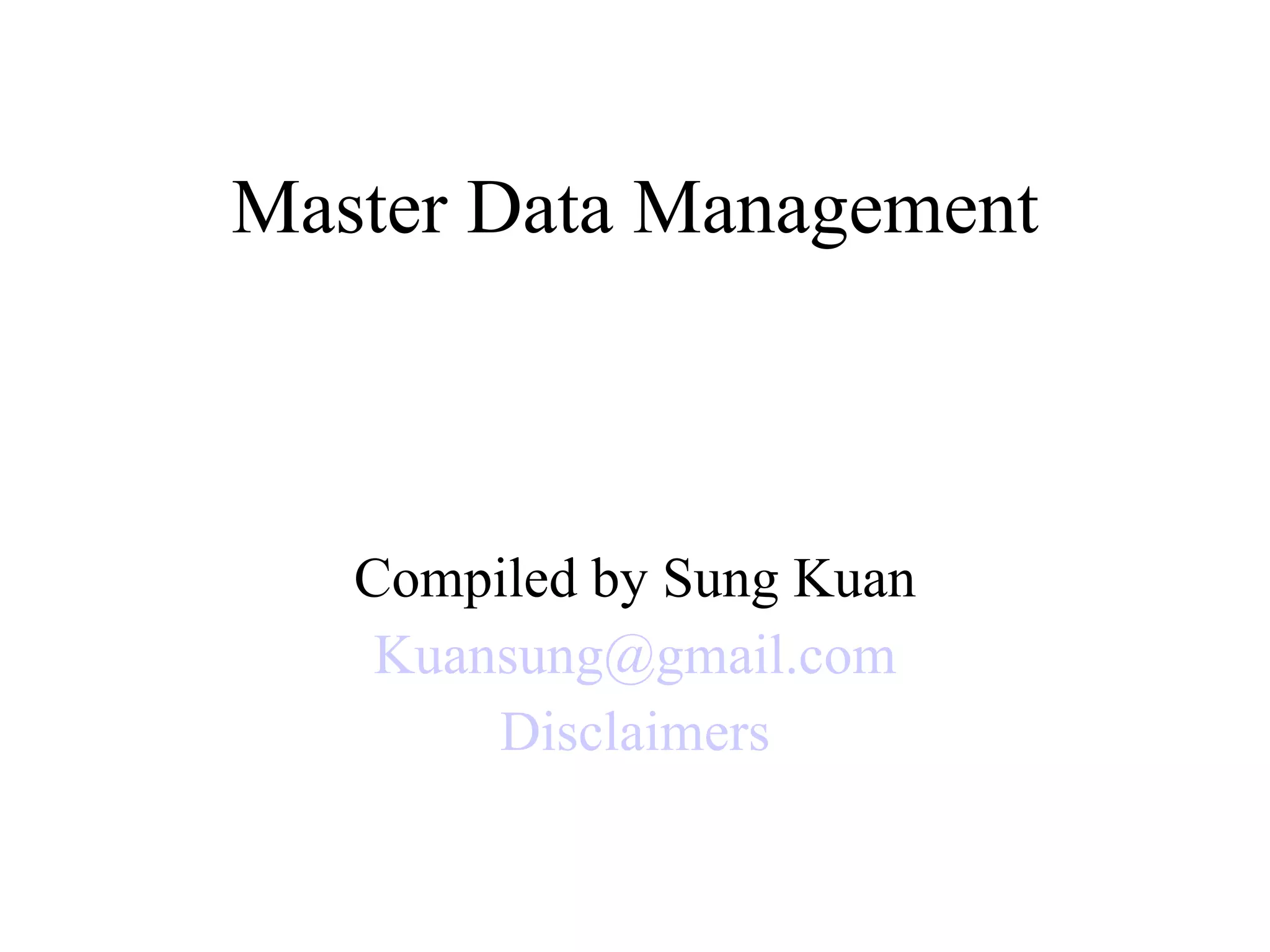 Master Data Management | PPT