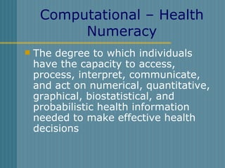 Master lecture-health-literacy2008 | PPT | Medical Health