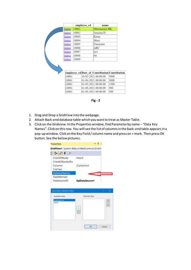 Master slave control in gridview | PDF