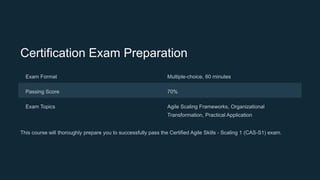 Master the Essentials: Certified Agile Skills - Scaling 1 (CAS-S1) | PPT