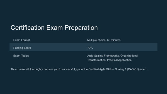 Master The Essentials Certified Agile Skills Scaling 1 Cas S1 Ppt