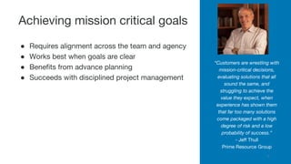 Fostering innovation to achieve mission critical goals | PPTX