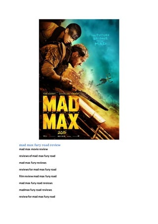 mad max fury road cast | PDF