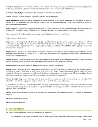 Form of Master Agreement For Verification and Validation Services ...
