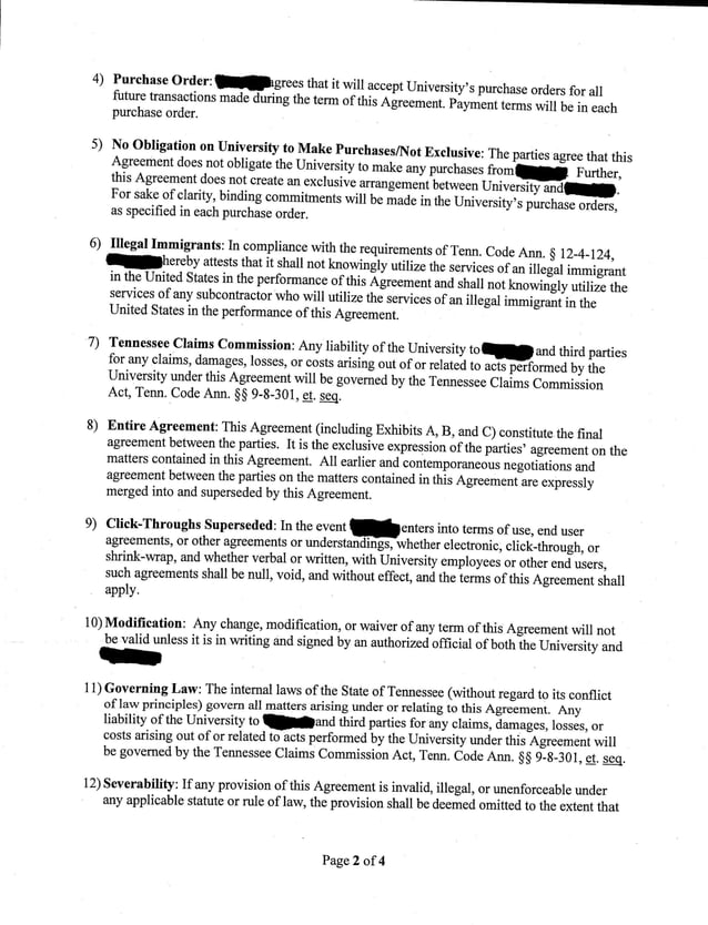 Sample - Completed Master Agreement | PDF