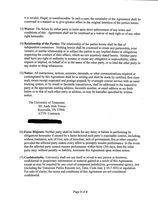 Sample - Completed Master Agreement | PDF