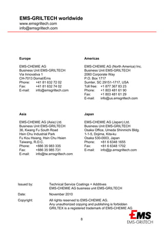 EMS Griltex flow and dispersion additives for masterbatch | PDF