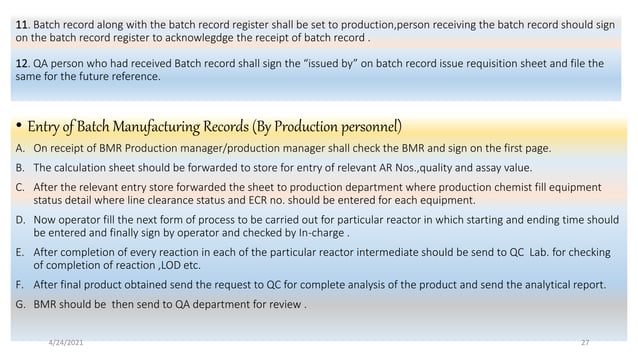 Master batch record,batch production record ,Quality Audit Type and ...