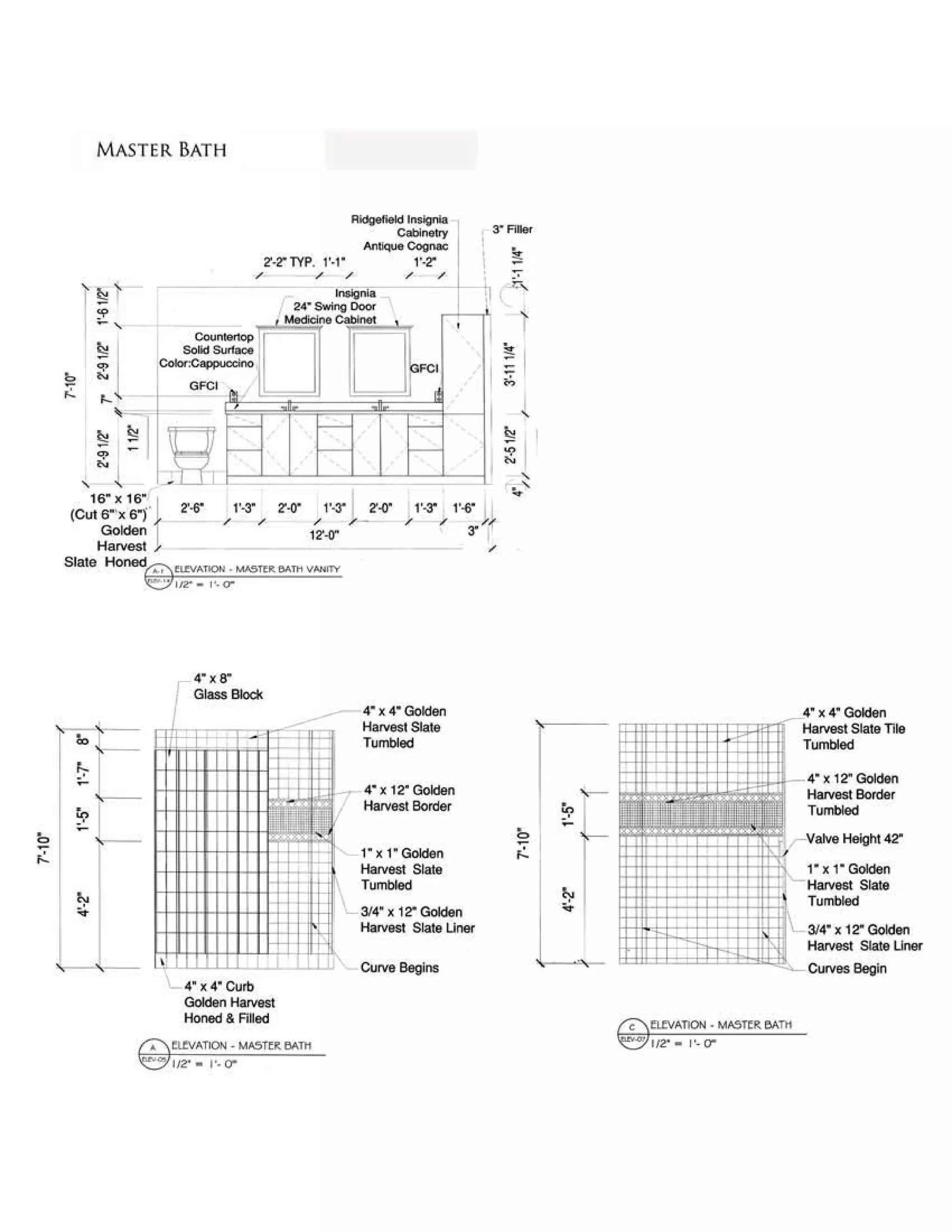 Master Bath Auto Cad Elevations | PDF | Auto Type | Automotive