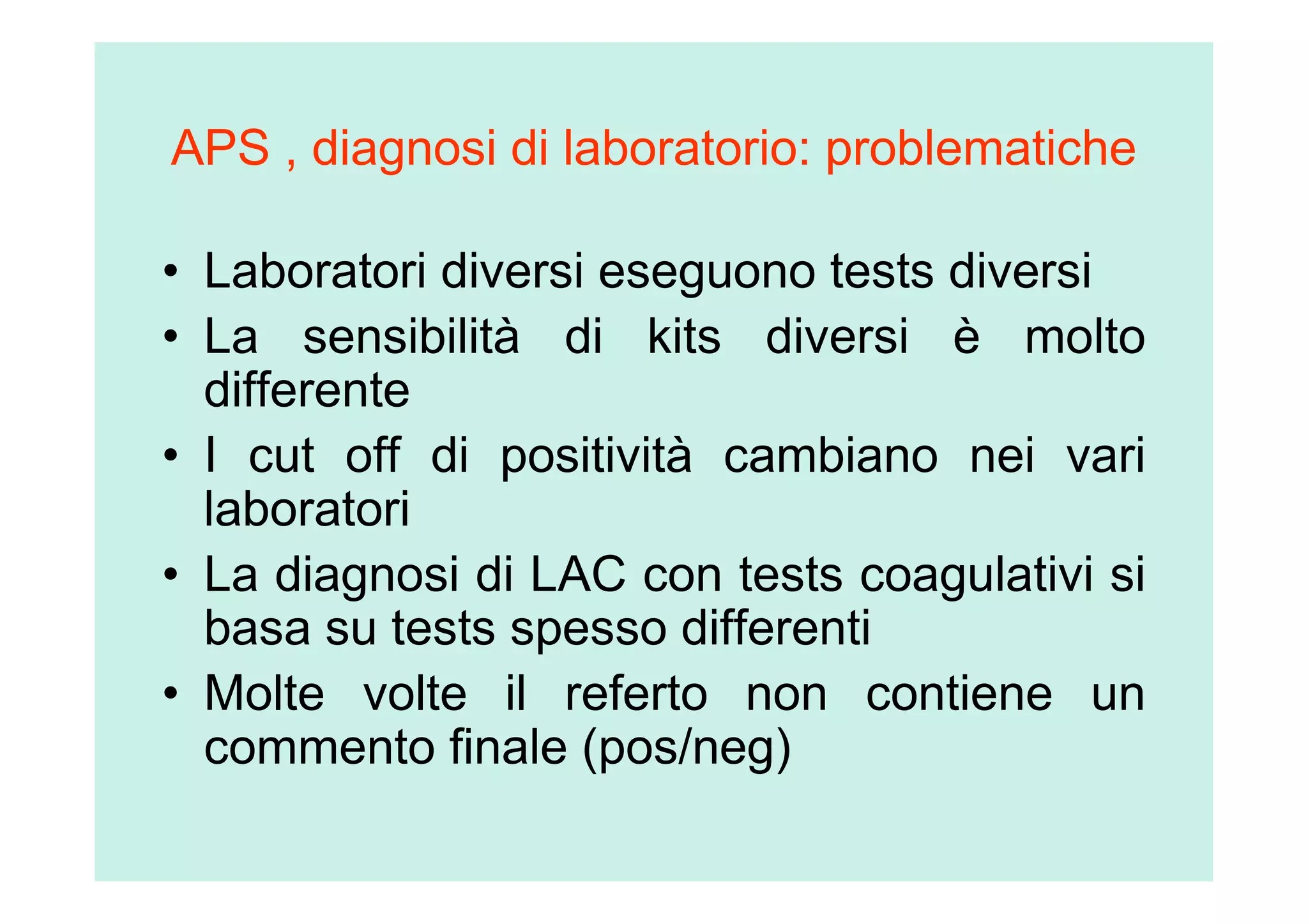 La sindrome da anticorpi antifosfolipidi (APS) | PDF | Blood Disorders ...