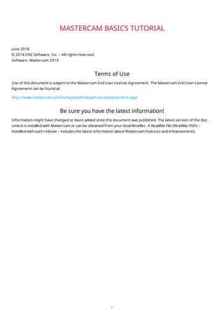 Mastercam Basics Tutorial Pdf