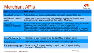Coding to the MasterCard OpenAPIs | PPT