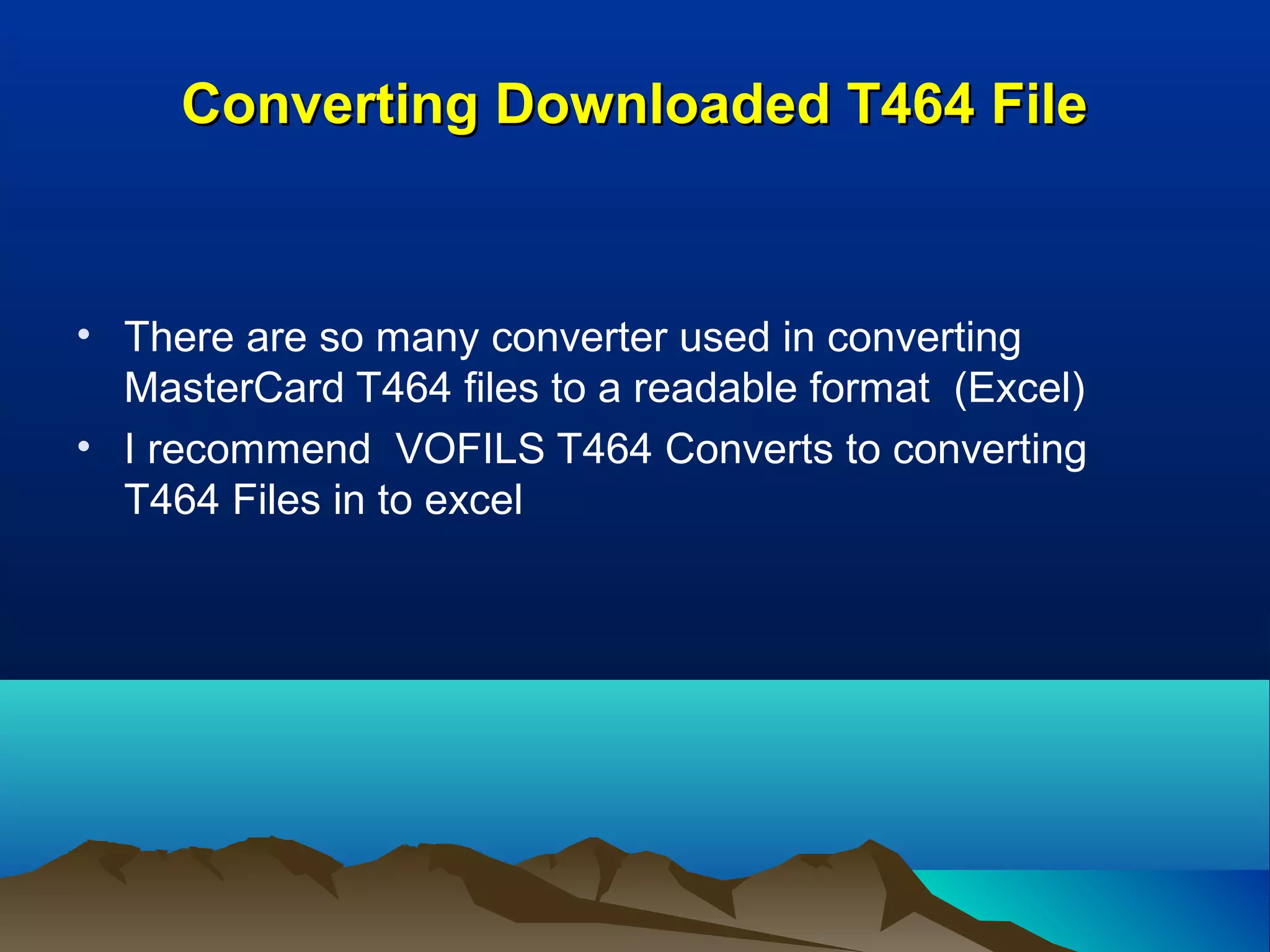 Mastercard t464 acquiring atm transactions reconciliation manual | PPT