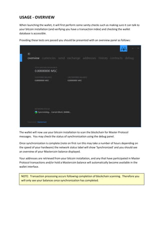 Masterchest wallet user_doco_initial_draft | PDF