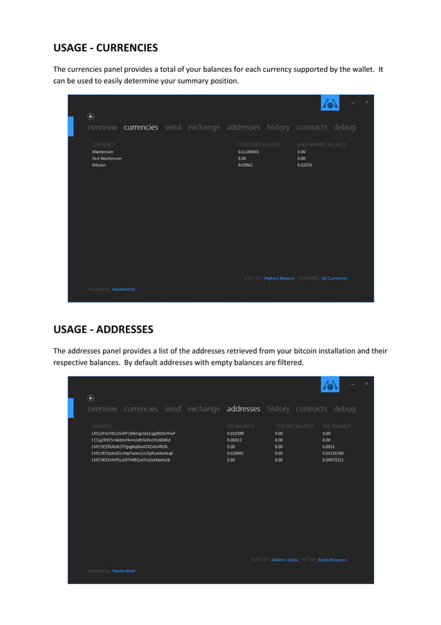 Masterchest wallet user_doco_initial_draft | PDF
