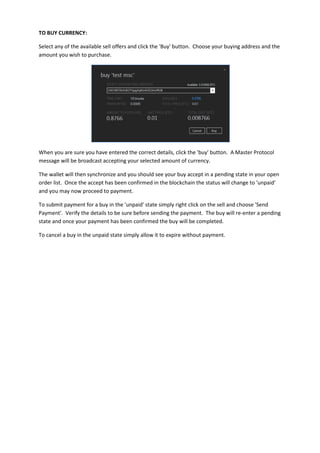 Masterchest wallet user_doco_initial_draft | PDF