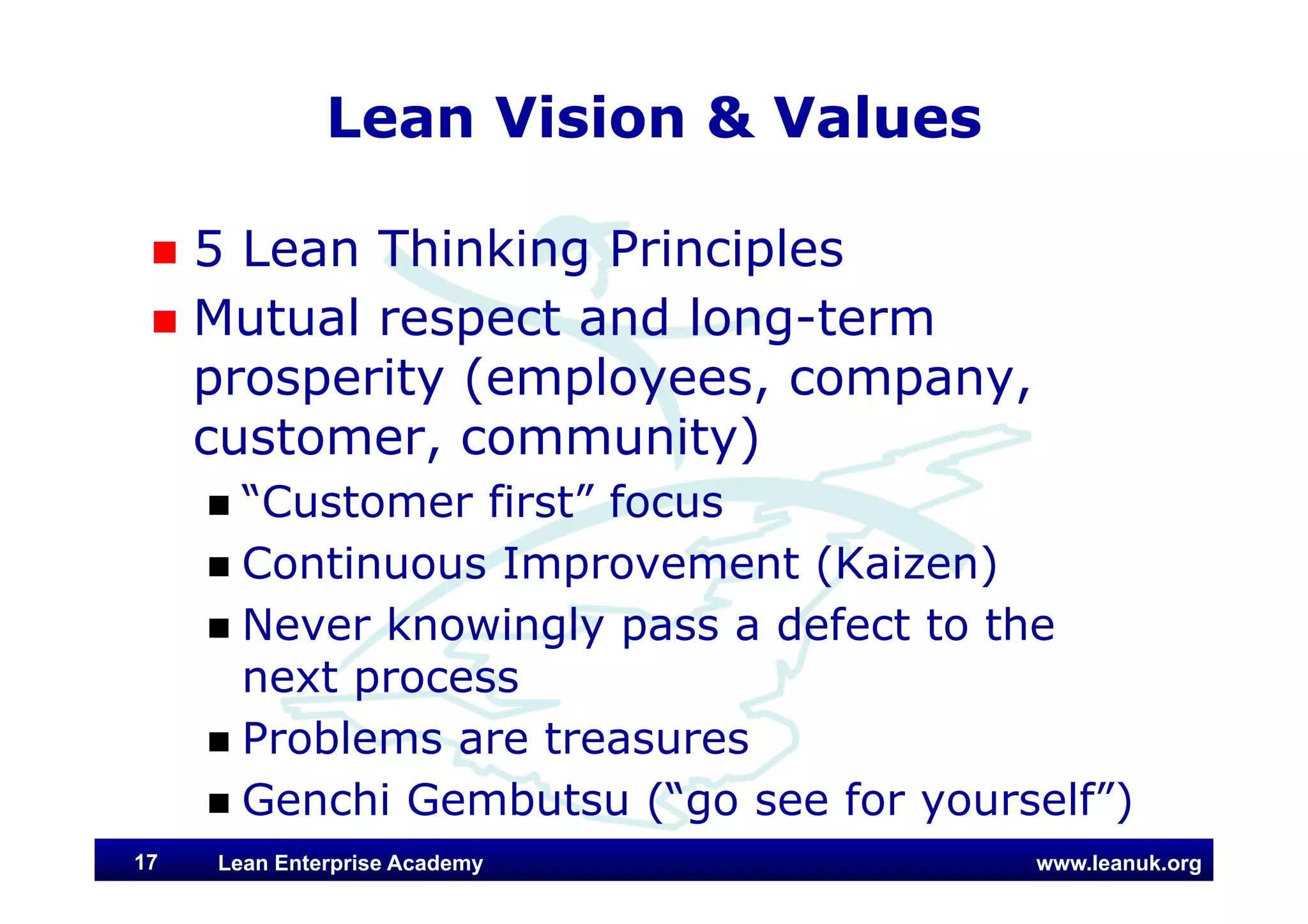 Introduction to Lean leadership Masterclass by David Brunt | PDF