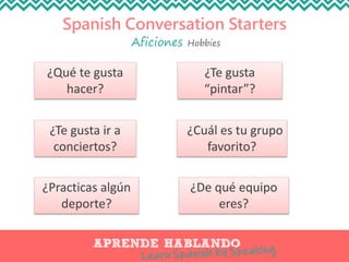 Masterclass Spanish Conversation Starters | PPT | Descarga Gratuita